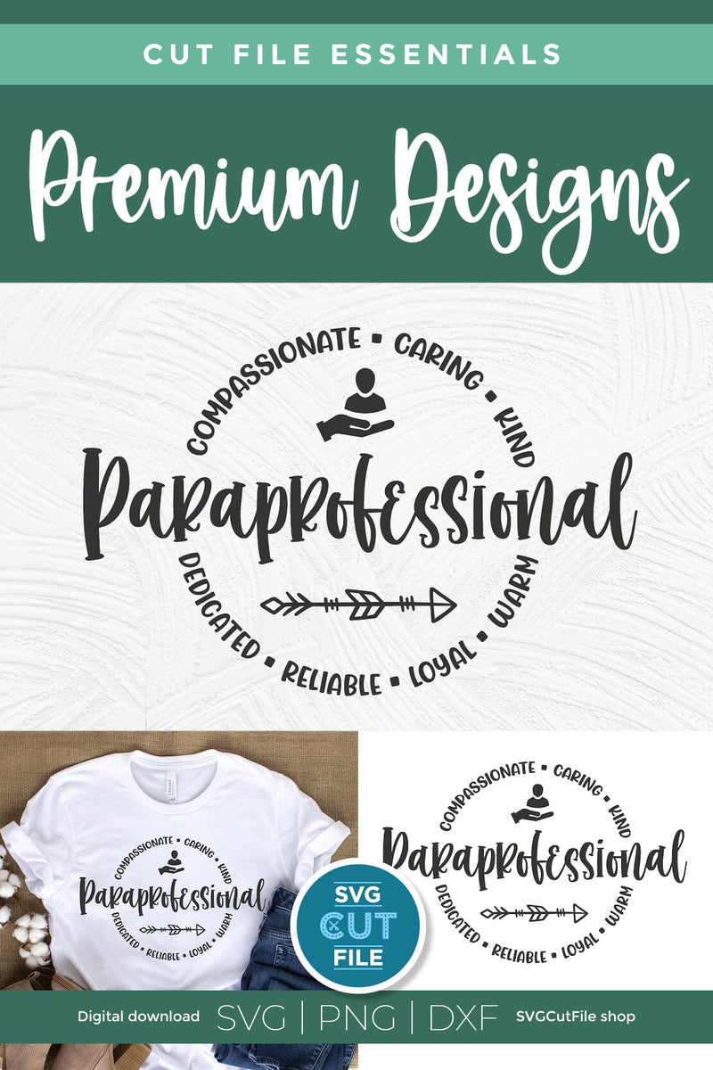 Paraprofessional svg with round circle design - So Fontsy