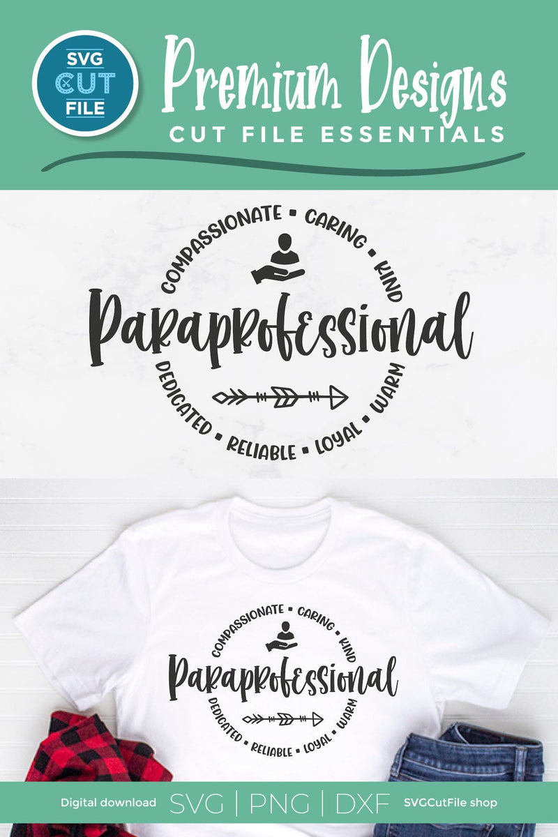 Paraprofessional svg with round circle design - So Fontsy