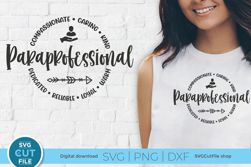Paraprofessional svg with round circle design - So Fontsy