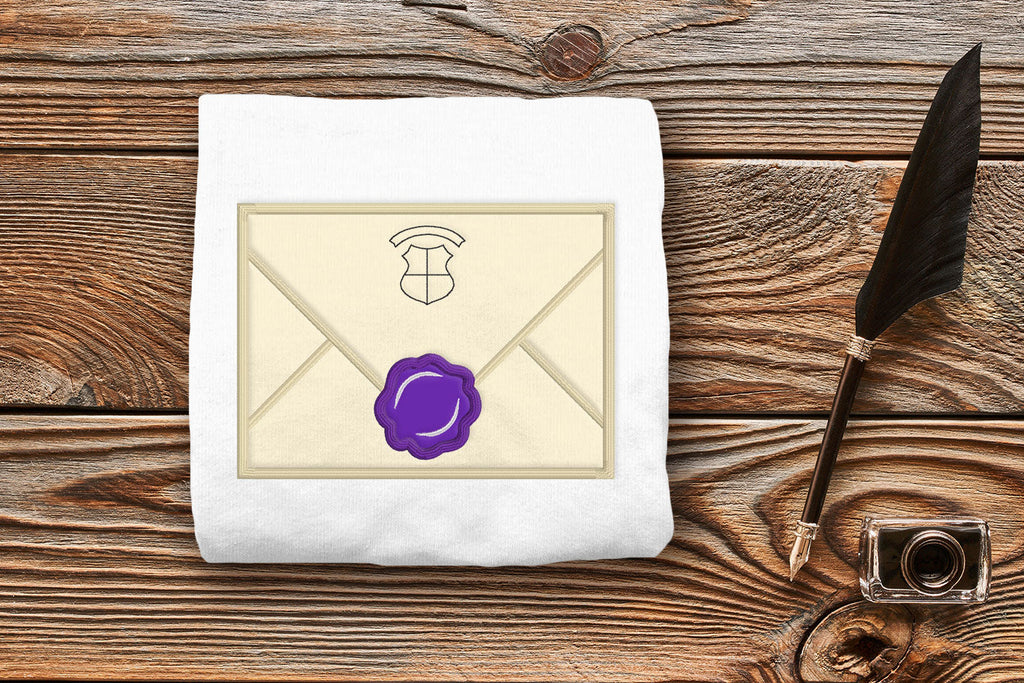 Parchment Envelope with Wax Seal Applique Embroidery - So Fontsy