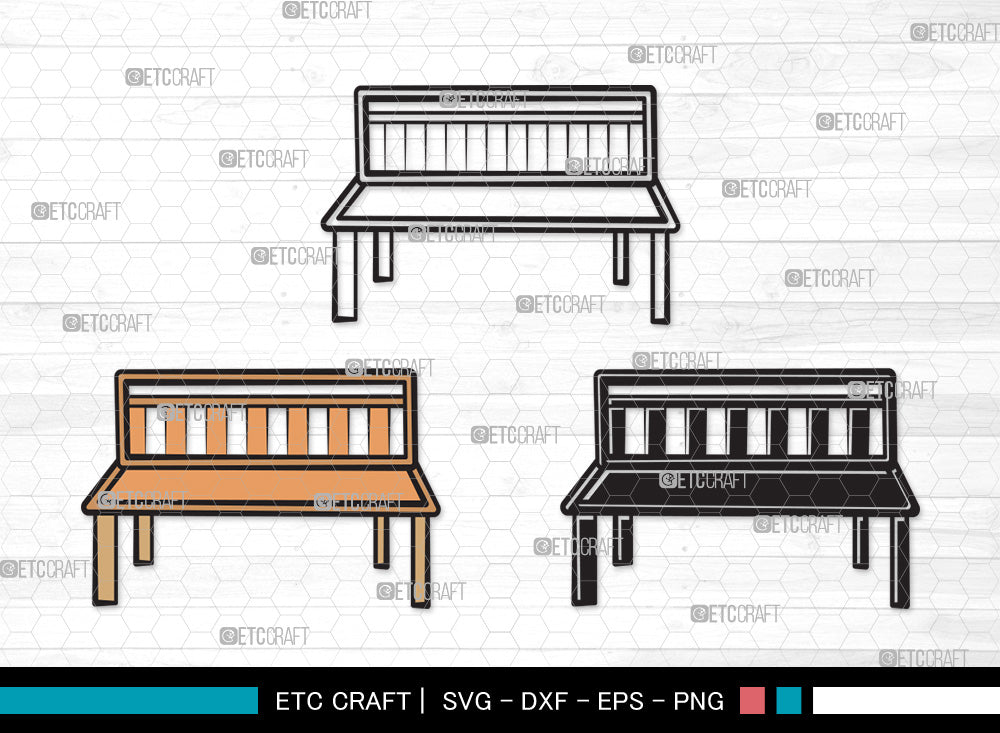 Park Bench Clipart SVG, Bench Svg, Wooden Bench Svg, Garden Bench Svg ...