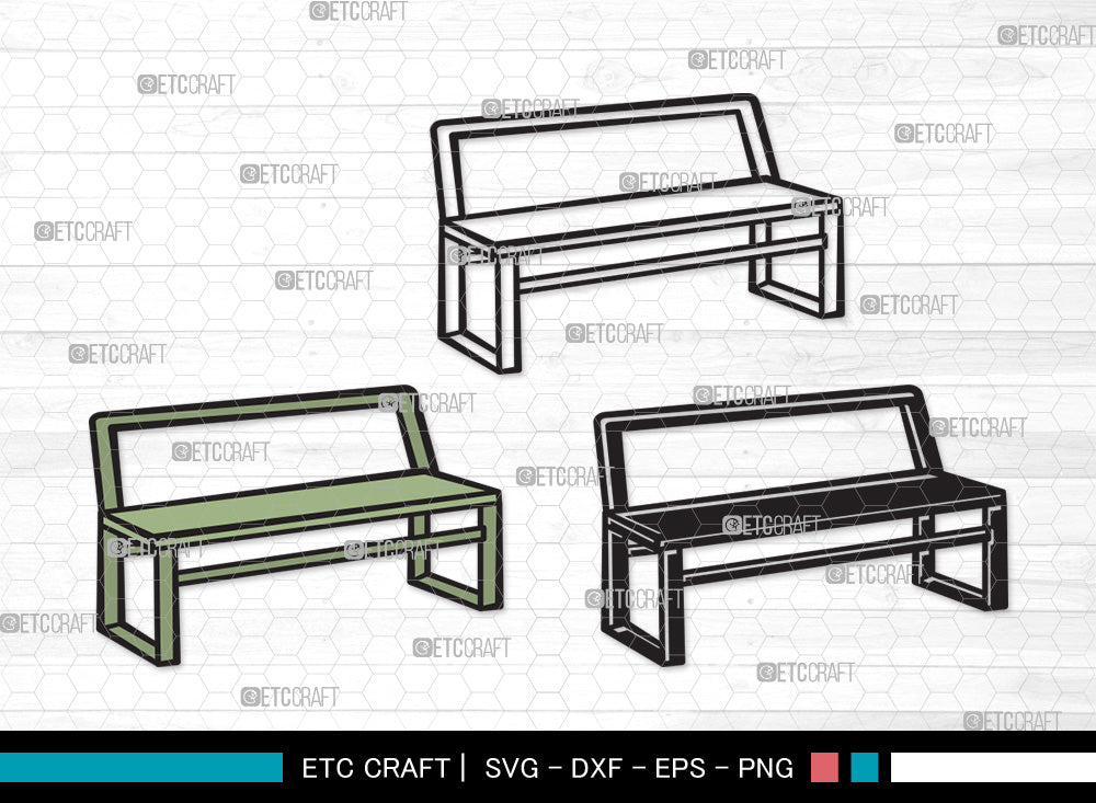 Park Bench Clipart SVG, Bench Svg, Wooden Bench Svg, Garden Bench Svg ...