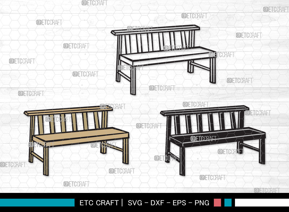 Park Bench Clipart SVG, Bench Svg, Wooden Bench Svg, Garden Bench Svg ...
