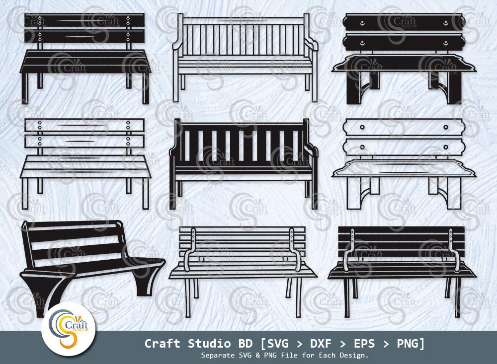 Park Bench Silhouette, Bench SVG, Wooden Bench Svg, Garden Bench ...