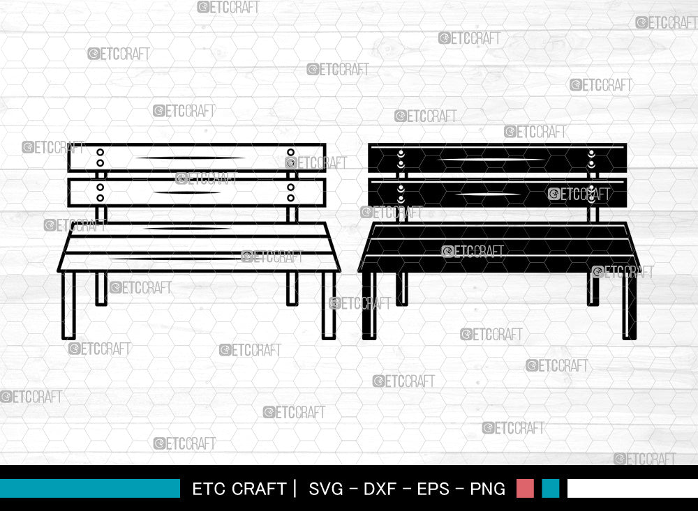 Park Bench SVG, Bench svg, Wooden Bench Svg, Garden Bench, Outdoor ...