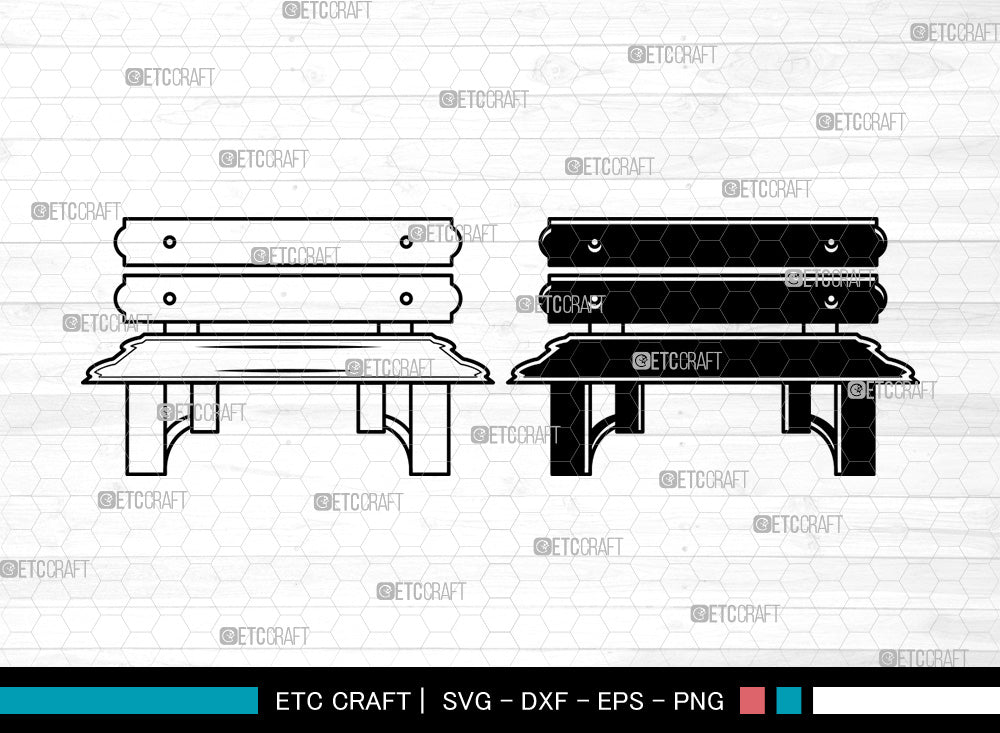 Park Bench SVG, Bench svg, Wooden Bench Svg, Garden Bench, Outdoor ...
