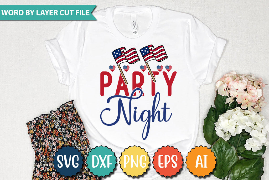 Party Night SVG Cut File,SVGs,quotes-and-sayings,food-drink,mini ...