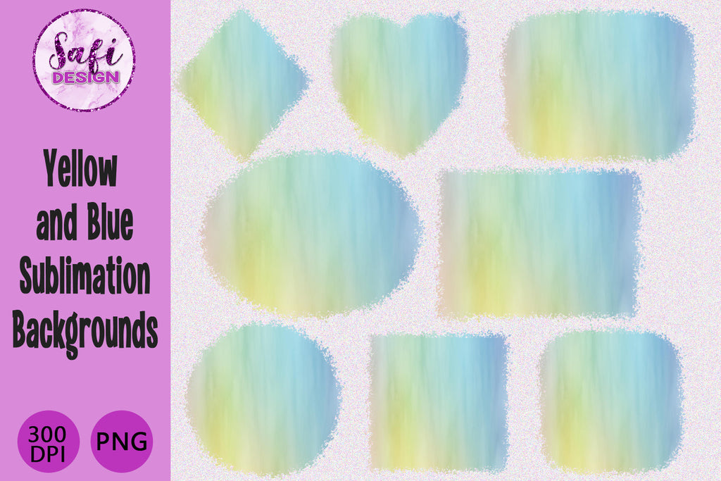 Pastel Blue and Yellow Sublimation Backgrounds - So Fontsy