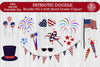 Patriotic Doodle Alpabhet Bundle, 4th of July Alphabet PNG - So Fontsy
