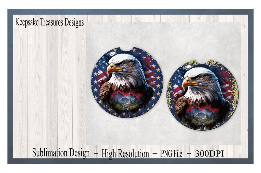 Patriotic Eagle Car Coaster Template, Matching Set For Patriotic ...