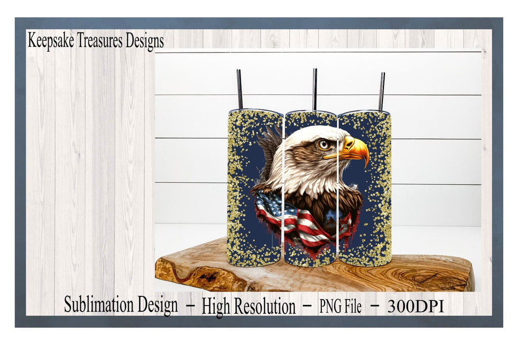 Patriotic Eagle Straight 20oz Tumbler Wraps, Set Of Four, July 4th ...