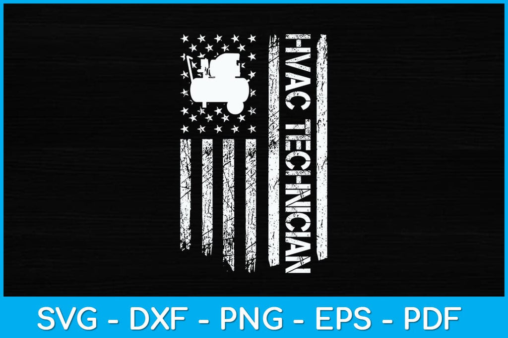 Patriotic HVAC Technician US Flag AC Repairman Svg Design - So Fontsy