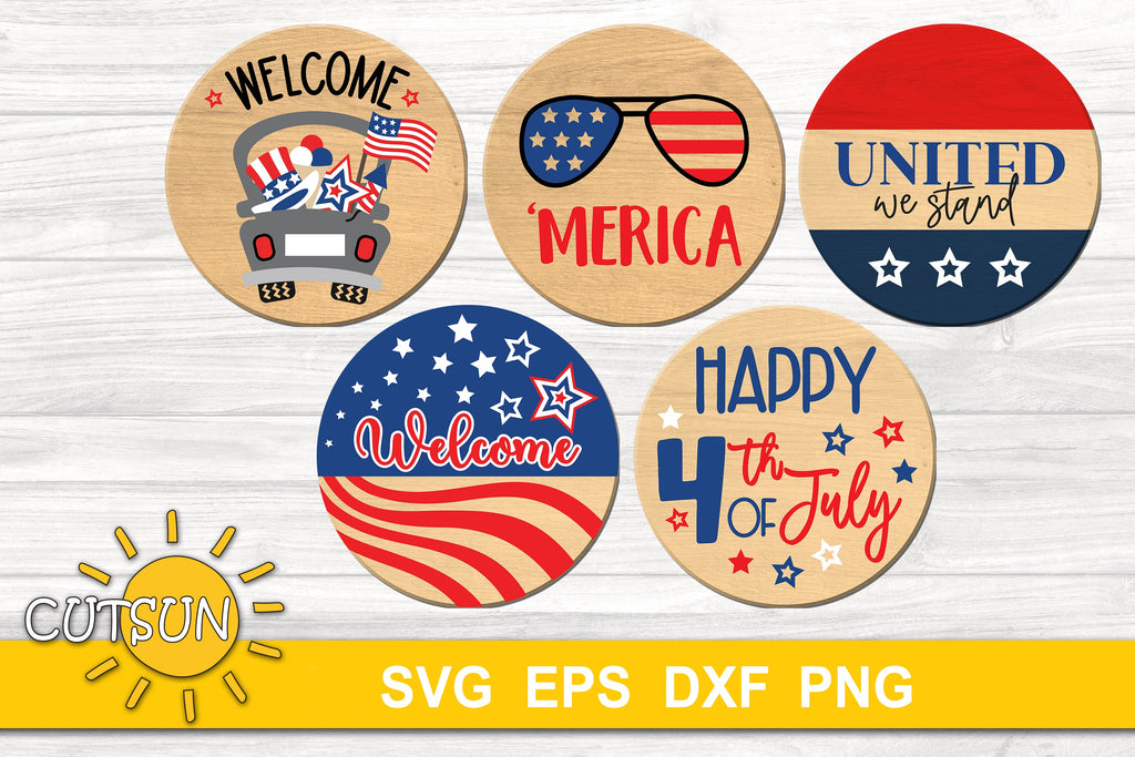 Patriotic Sign SVG bundle | Patriotic Round sign SVG bundle - So Fontsy