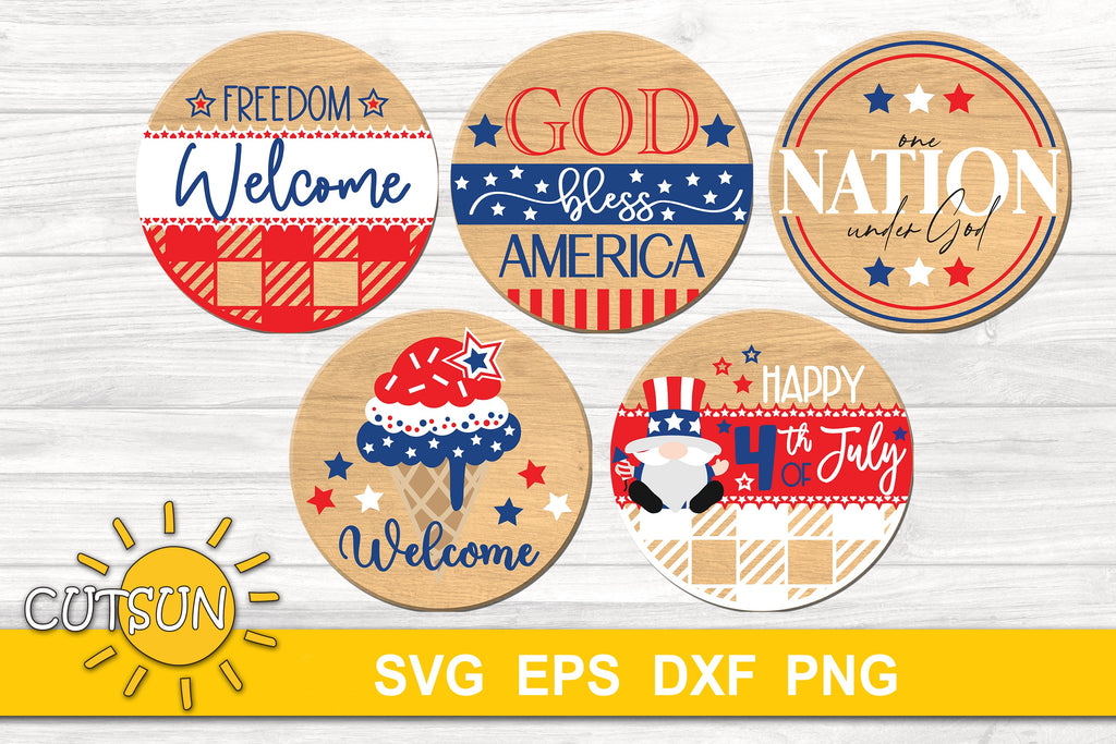 Patriotic Sign SVG bundle | Patriotic Round sign SVG bundle - So Fontsy