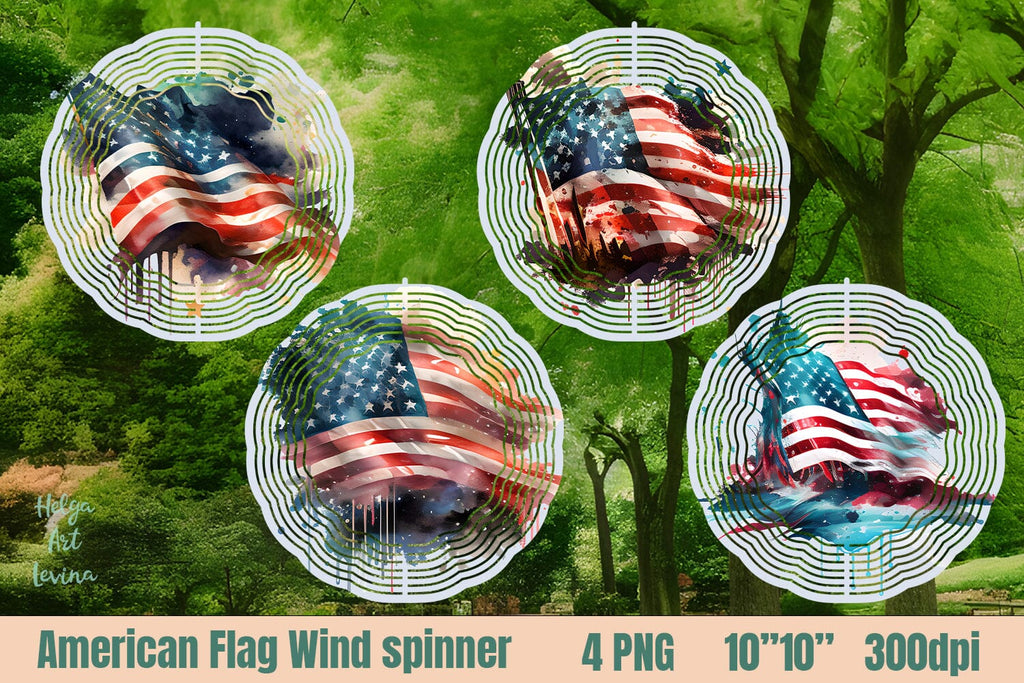 Patriotic Wind Spinner | American Flag Wind Spinner PNG - So Fontsy