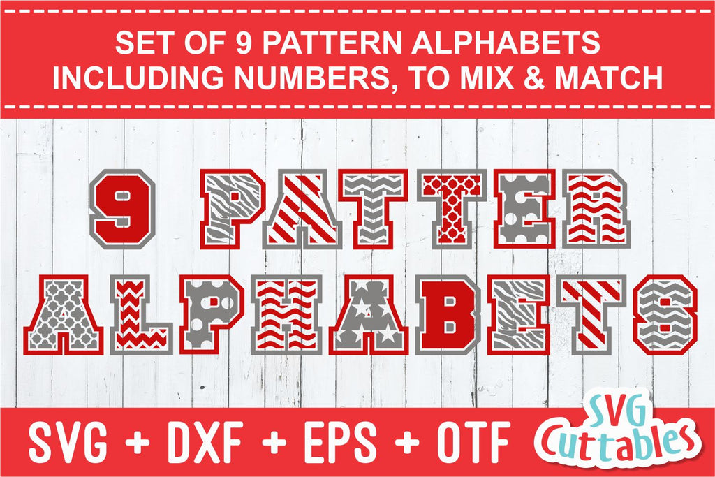 Pattern fonts set of 9 - So Fontsy