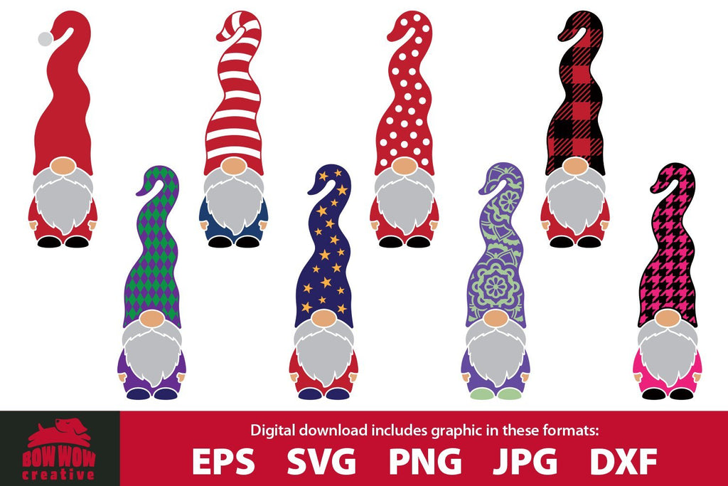 Patterned Gnome SVG Cutting File Bundle - So Fontsy