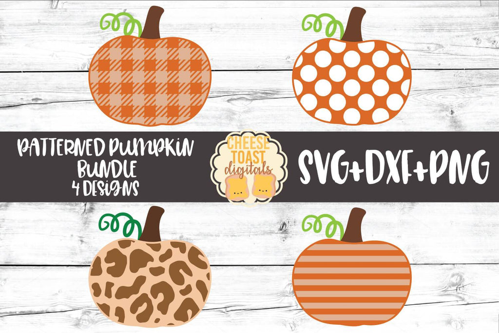 Patterned Pumpkin Bundle - Fall SVG PNG DXF Cut Files - So Fontsy