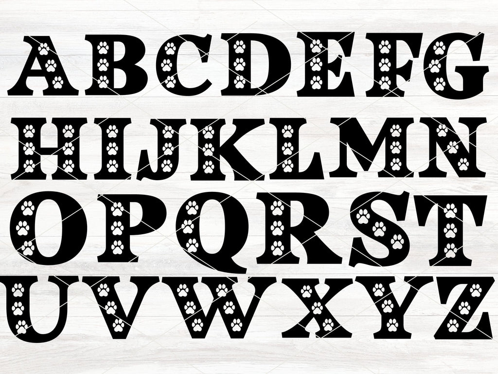 Paw Print Alphabet SVG for Cricut or Silhouette - So Fontsy