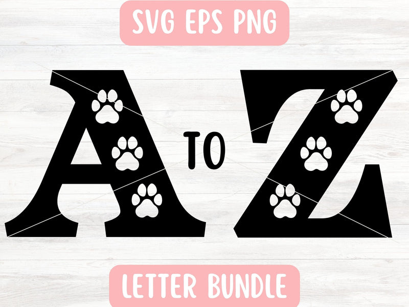 Paw Print Alphabet SVG for Cricut or Silhouette - So Fontsy