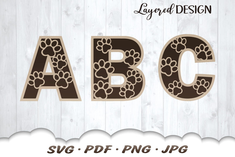 Paw Print Alphabet SVG | Dog Paw Print SVG - So Fontsy