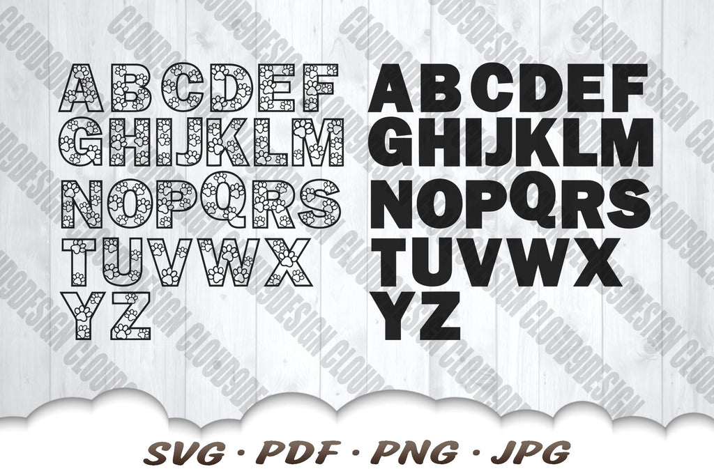 Paw Print Alphabet SVG | Dog Paw Print SVG - So Fontsy