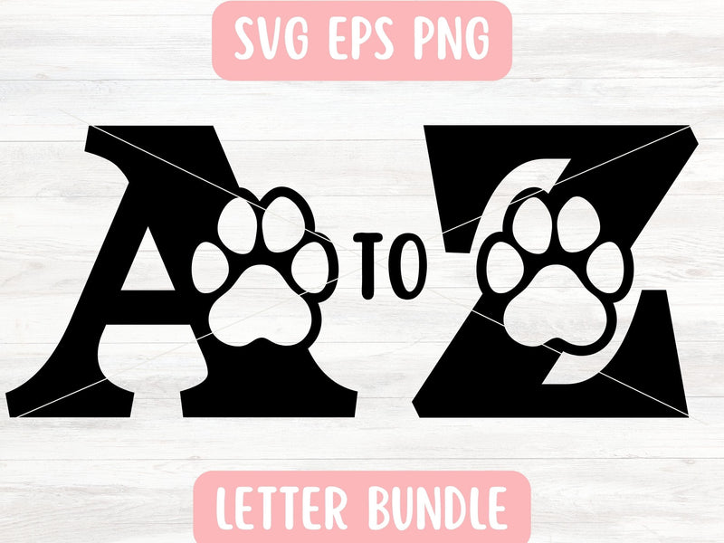 Paw Print Alphabet SVG for Cricut or Silhouette - So Fontsy