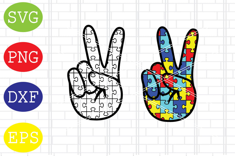 Peace Autism Svg, Autism Puzzle Svg, Autism Love Svg, Png, Eps, Dxf ...