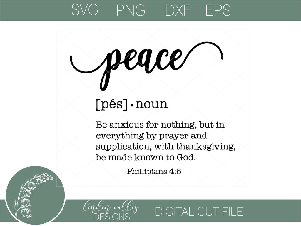 Peace Definition Typography SVG - So Fontsy