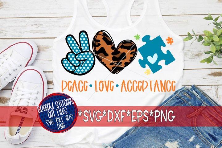 Peace Love Acceptance SVG DXF EPS PNG-Autism Acceptance SVG - So Fontsy