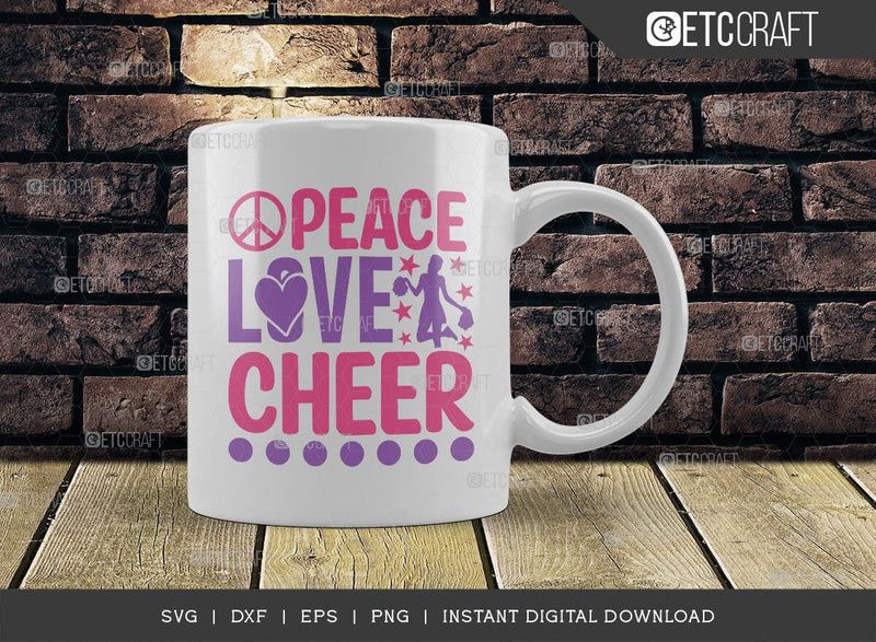 Peace Love Cheer SVG Cut File, Cheerleading Svg, Cheer Svg, Cheer Life ...
