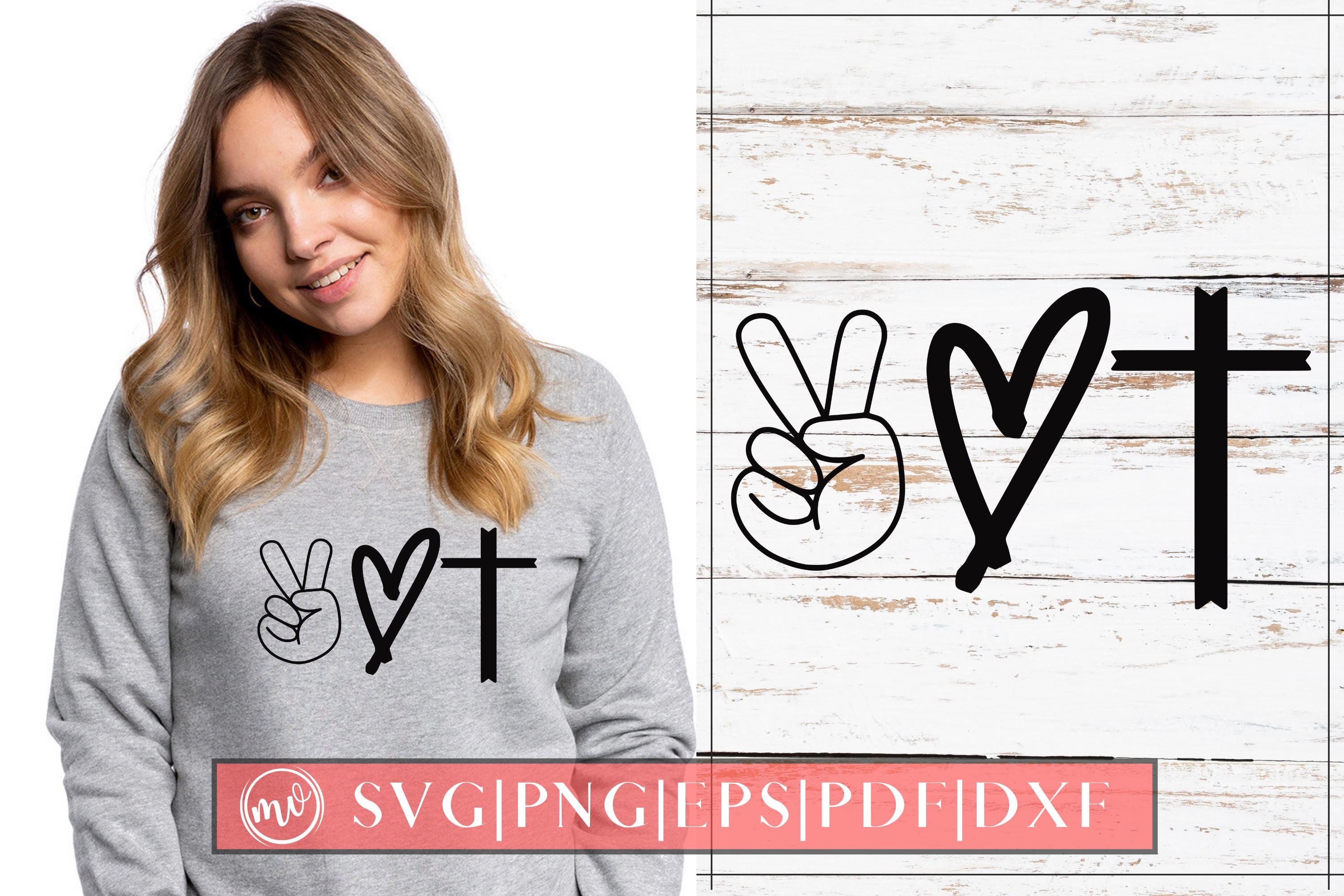 Peace Love Cross SVG Design - So Fontsy
