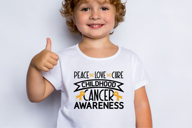 Peace . love . cure childhood cancer awareness SVG - So Fontsy