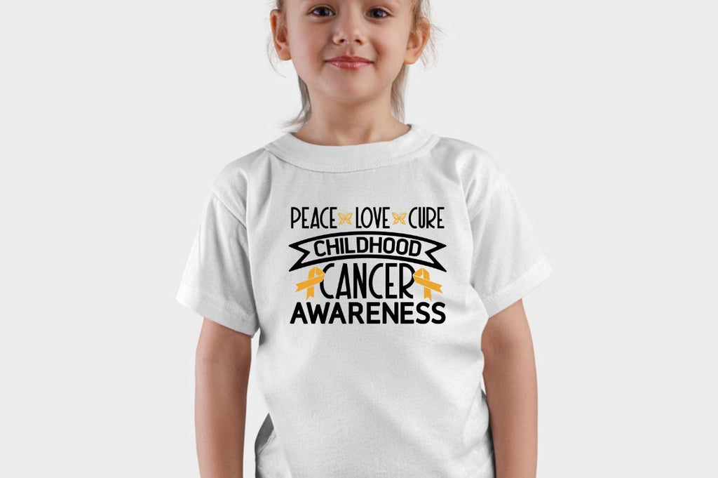 Peace . love . cure childhood cancer awareness SVG - So Fontsy