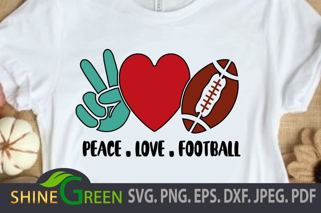 Peace Love Football SVG PNG EPS DXF - So Fontsy