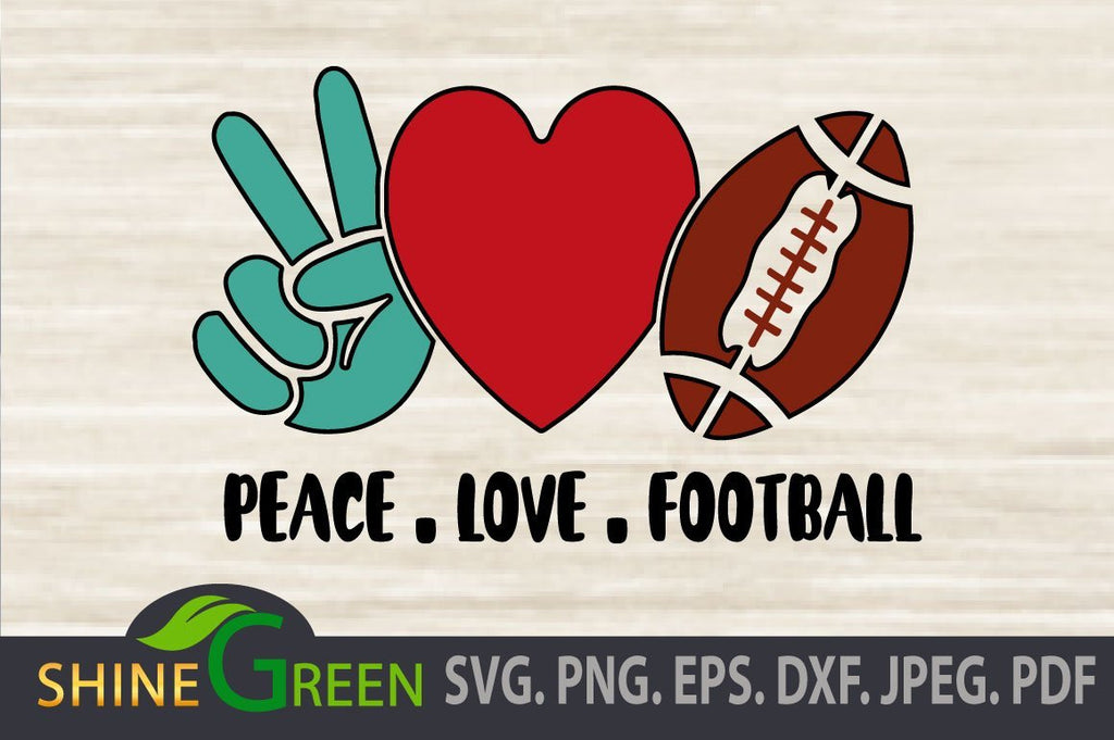 Peace Love Football SVG PNG EPS DXF - So Fontsy
