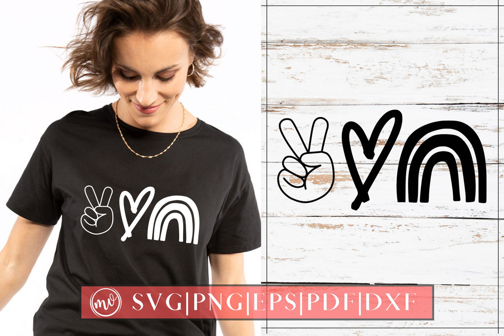 Peace Love Rainbow SVG Desing - So Fontsy
