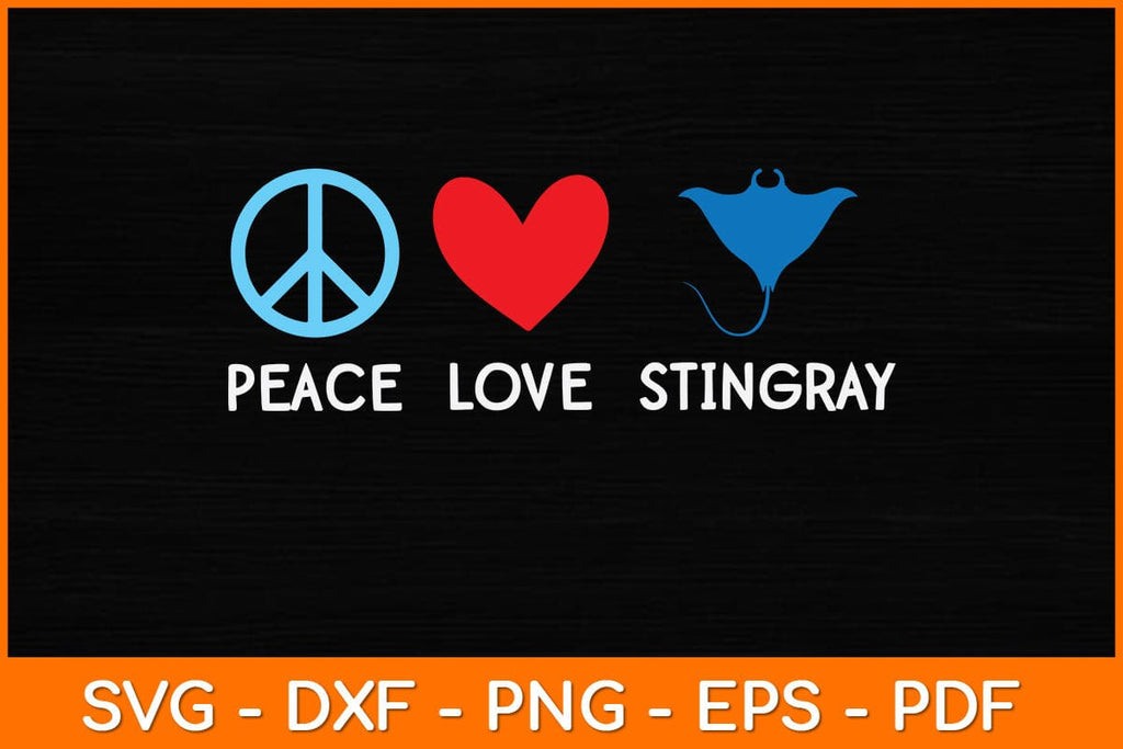 Peace Love Stingray Svg Design - So Fontsy