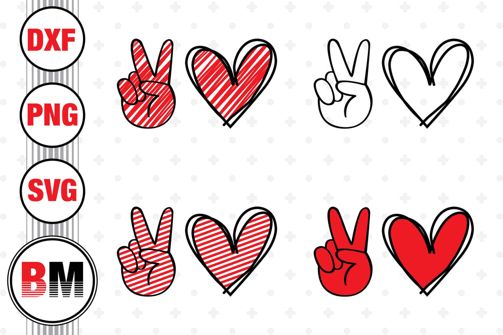 Peace Love SVG, PNG, DXF Files - So Fontsy