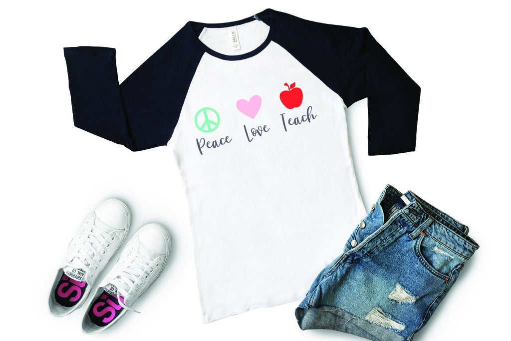 Peace Love Teach SVG | Teacher Design | SVG PNG DXF EPS - So Fontsy