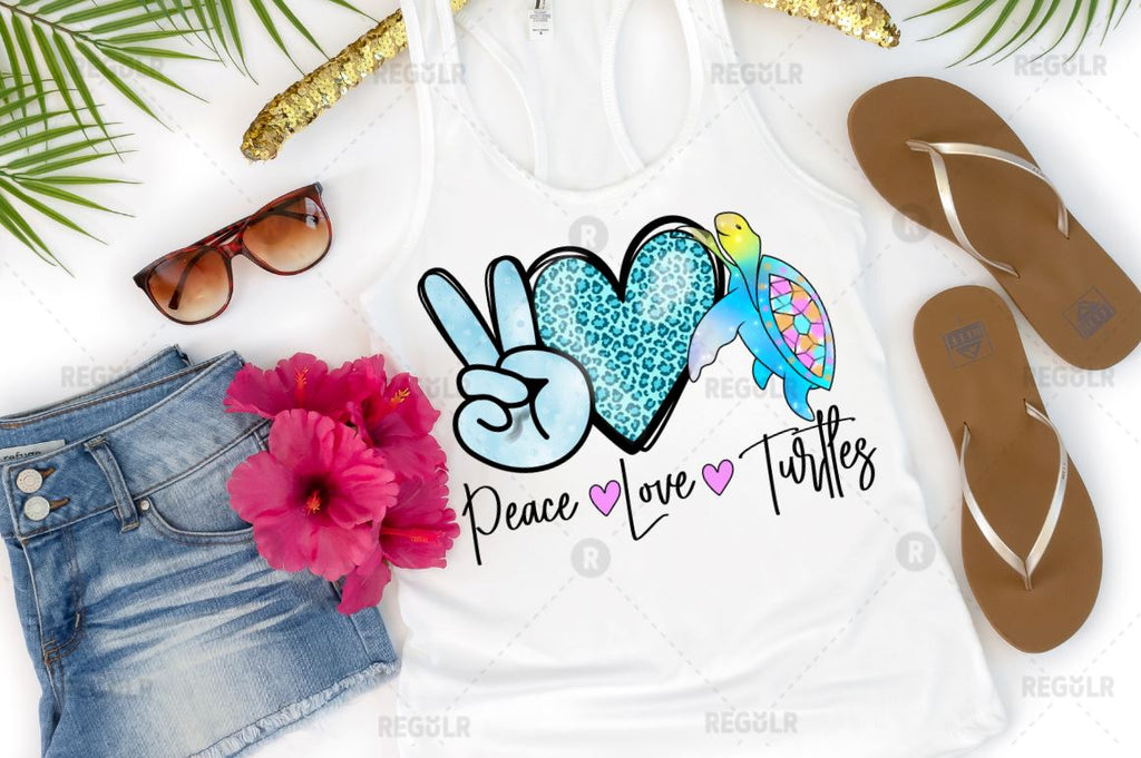 Peace love turtles SVG - So Fontsy