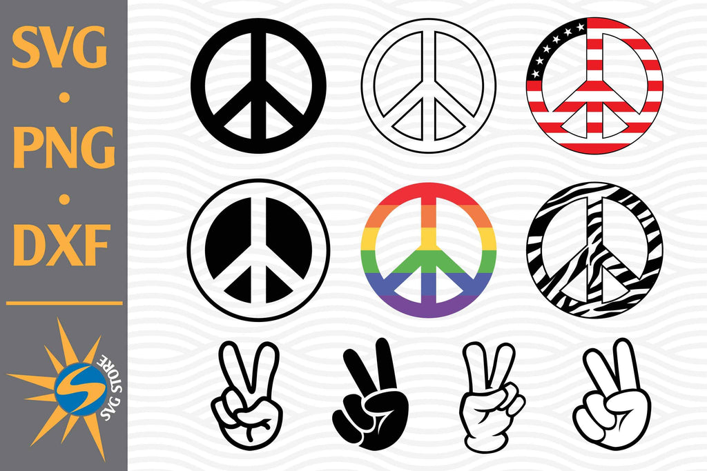 Peace Sign SVG, PNG, DXF Digital Files Include - So Fontsy