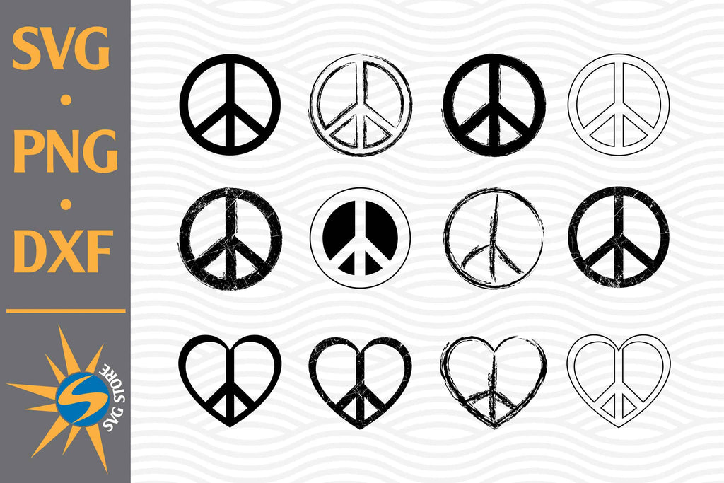 Peace Sign SVG, PNG, DXF Digital Files Include - So Fontsy