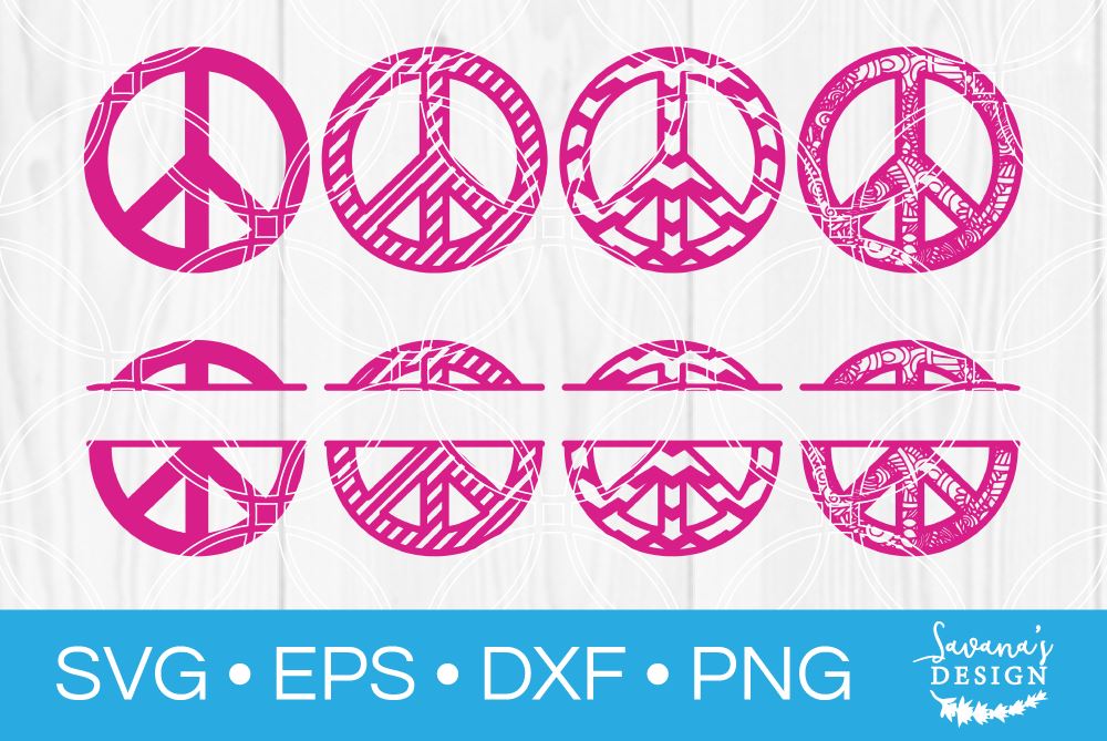 Peace Sign Symbols Split Monogram Bundle - So Fontsy