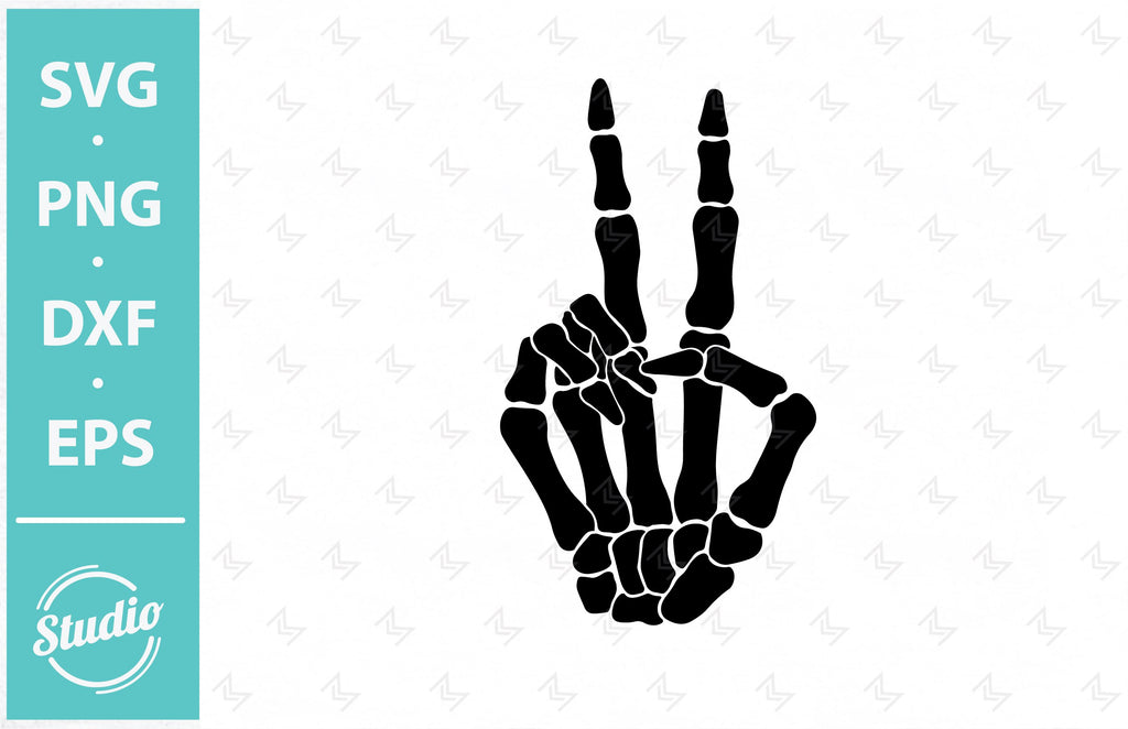 Peace Skeleton Hand Svg, Png, Dxf, Skeleton hand Svg - So Fontsy