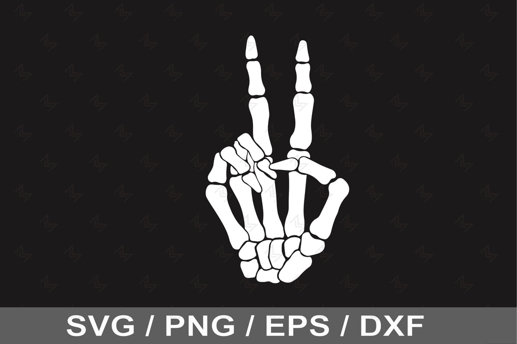 Peace Skeleton Hand Svg, Png, Dxf, Skeleton hand Svg - So Fontsy