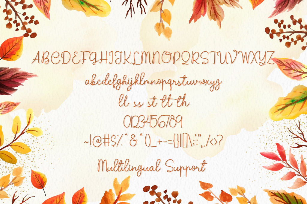 Pear Leaves - Autumn Script Font - So Fontsy