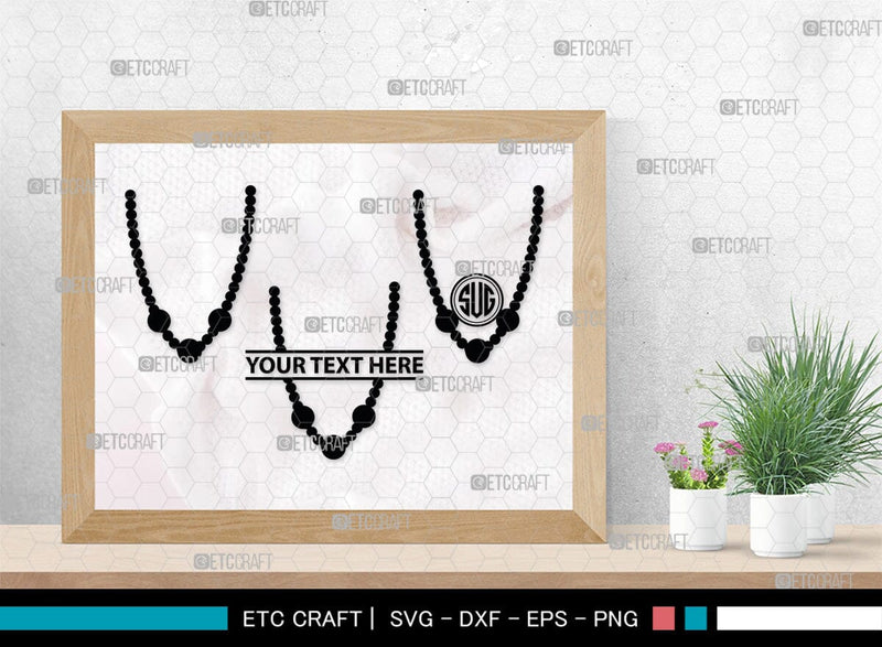 Pearls Monogram, Pearls Silhouette, Pearls SVG, Baby Pearls Svg, Neckl ...