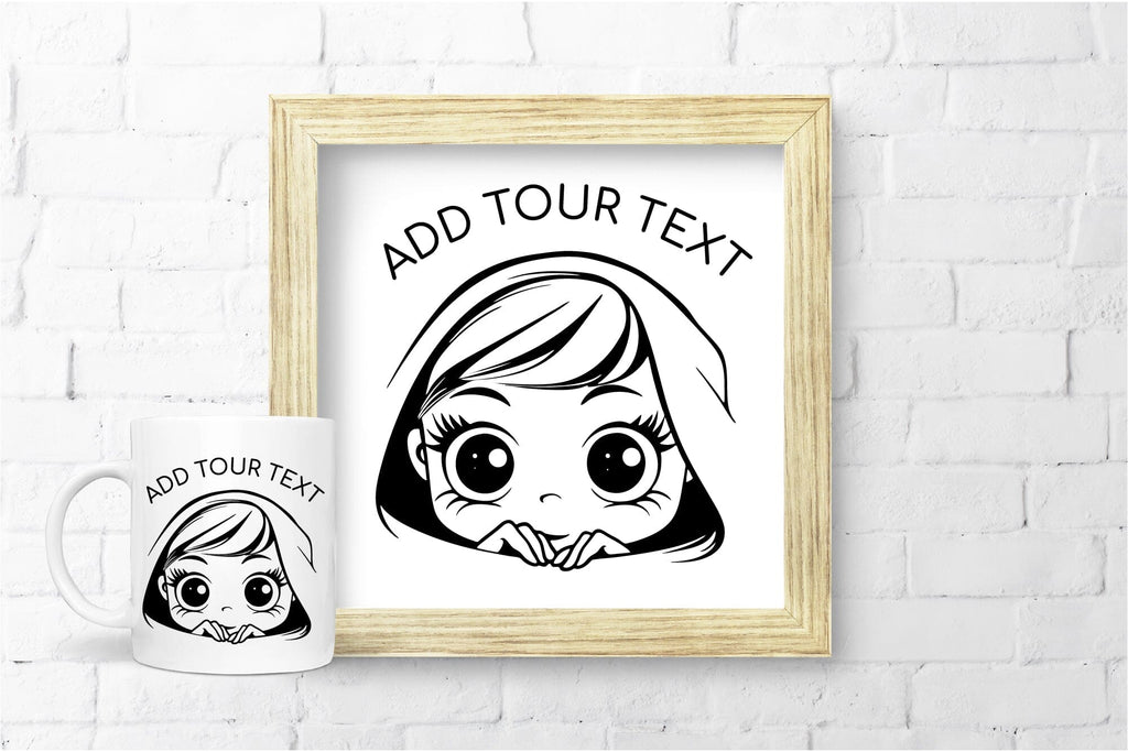 Peeking SVG | Peek a Boo Girl SVG Cut File For Cricut - So Fontsy