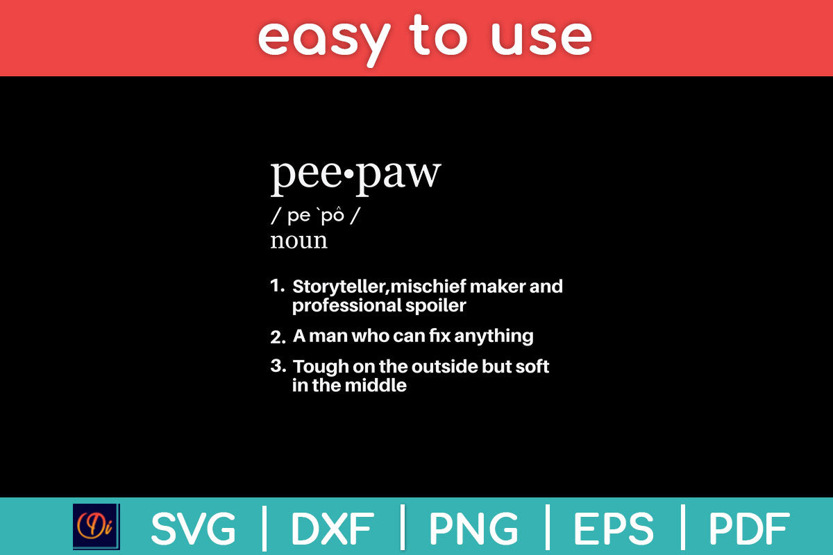 PeePaw Definition Funny Father's Day Svg Cutting File - So Fontsy